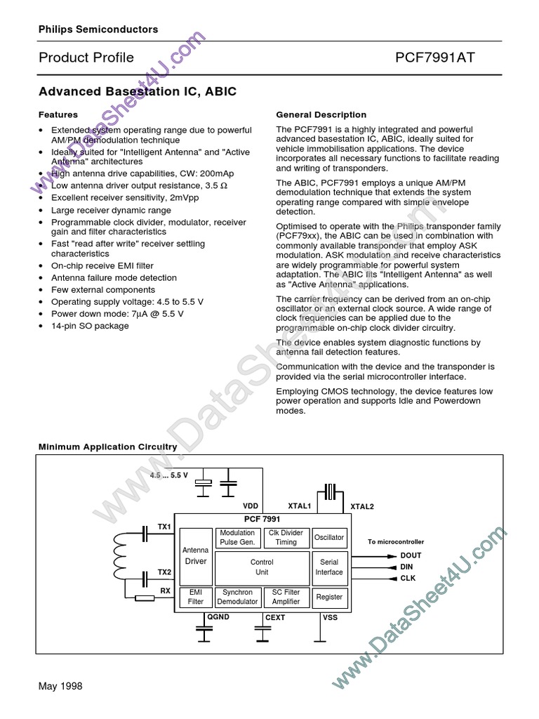 Datasheet - HK Pcf7991at 450658 | PDF | Integrated Circuit | Antenna ...