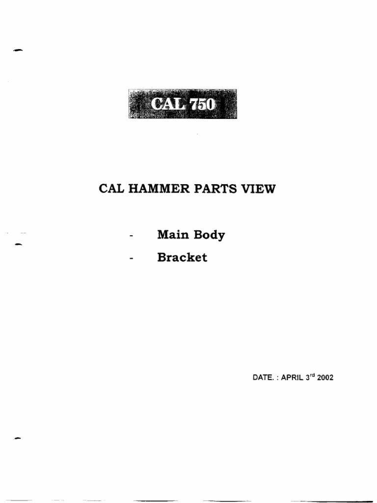 Manual de Partes CAL 750 Parts List | PDF