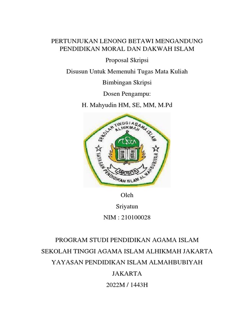 Proposal Skripsi Sriyatun Pai 7C Revisi | PDF