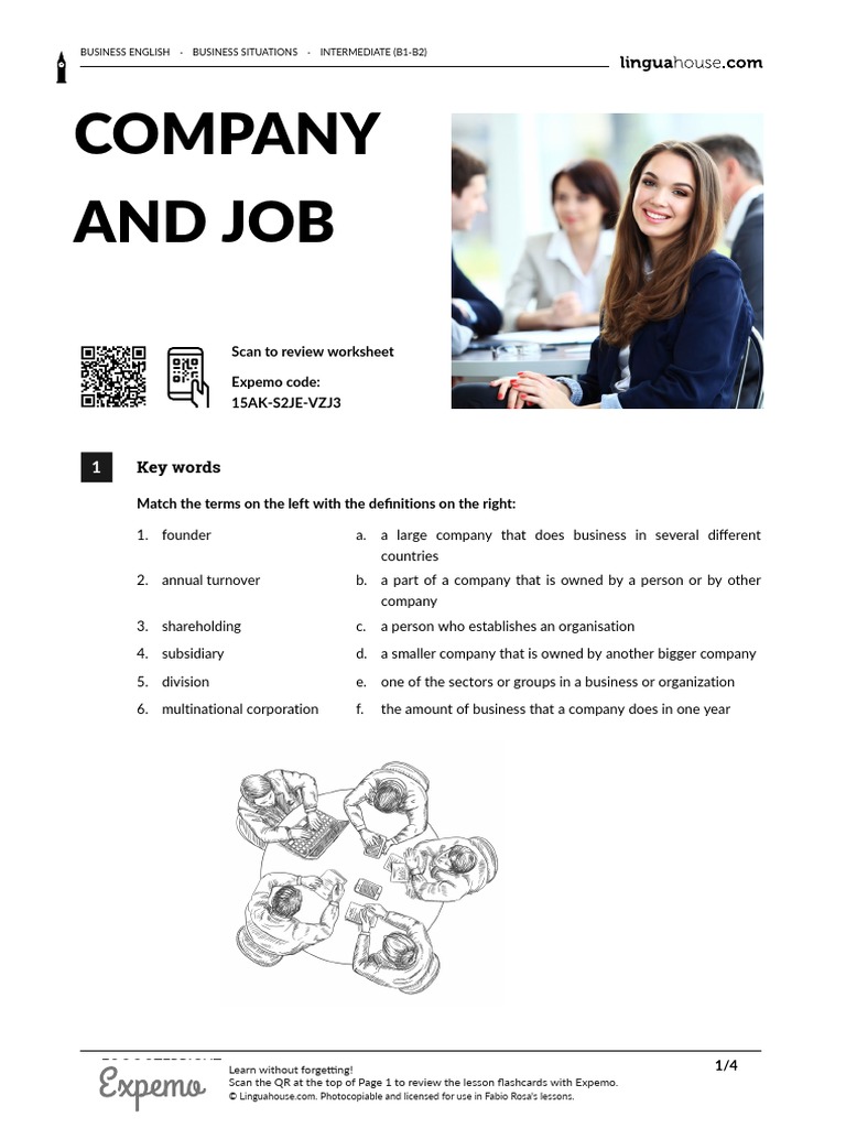 Company and Job British English Student Ver2 BW | PDF | Business | Economies