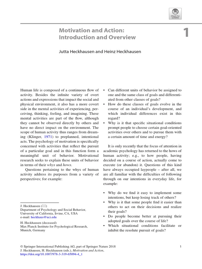 Heckhausen-Heckhausen2018 Chapter MotivationAndActionIntroductio | PDF ...