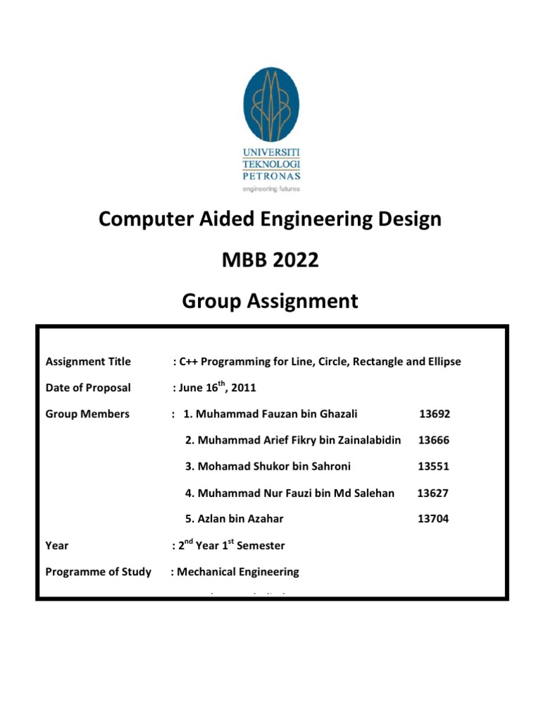 Group Assignment CAED-C++ Programming | PDF