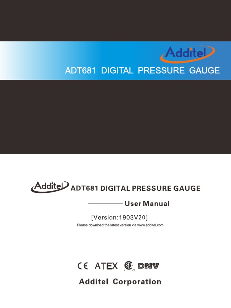 ADT681 Manual | PDF | Calibration | Pressure Measurement
