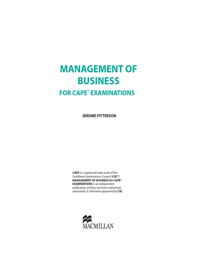 Cape Management of Business Textbook Studied | PDF | Organizational ...