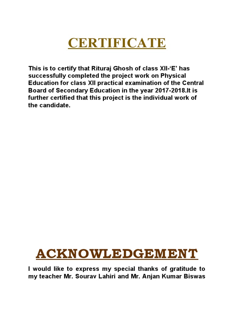 Physical Education Project | PDF | Asana | Human Anatomy