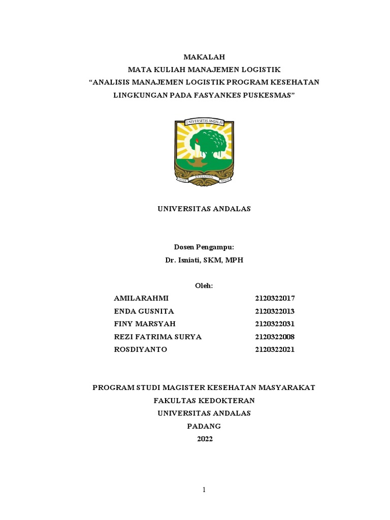 Makalah Manlog Kesling | PDF | Kesehatan Holistik | Sains & Matematika