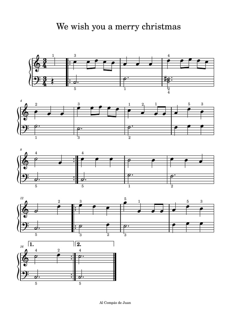 We Wish You a Merry Christmas Sheet Music | PDF