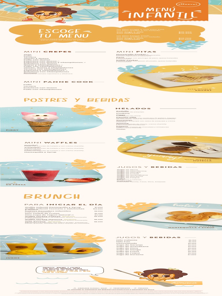 Menú Infantil Crepes | PDF | Alimentos | Comida y bebida