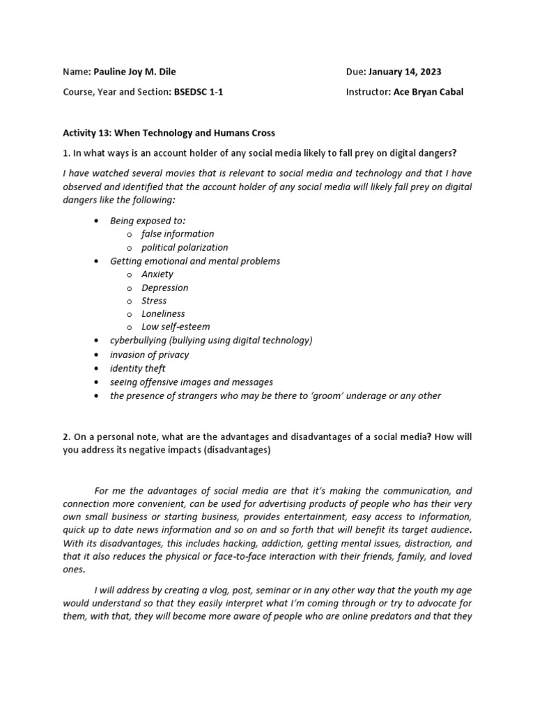 STS Activity 13 - Dile | PDF | Social Science