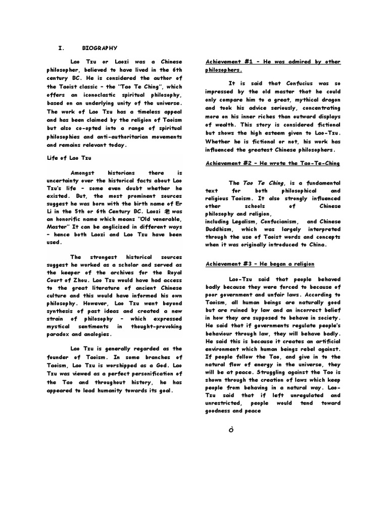 An Overview of the Life and Philosophy of the Ancient Chinese Sage Lao ...