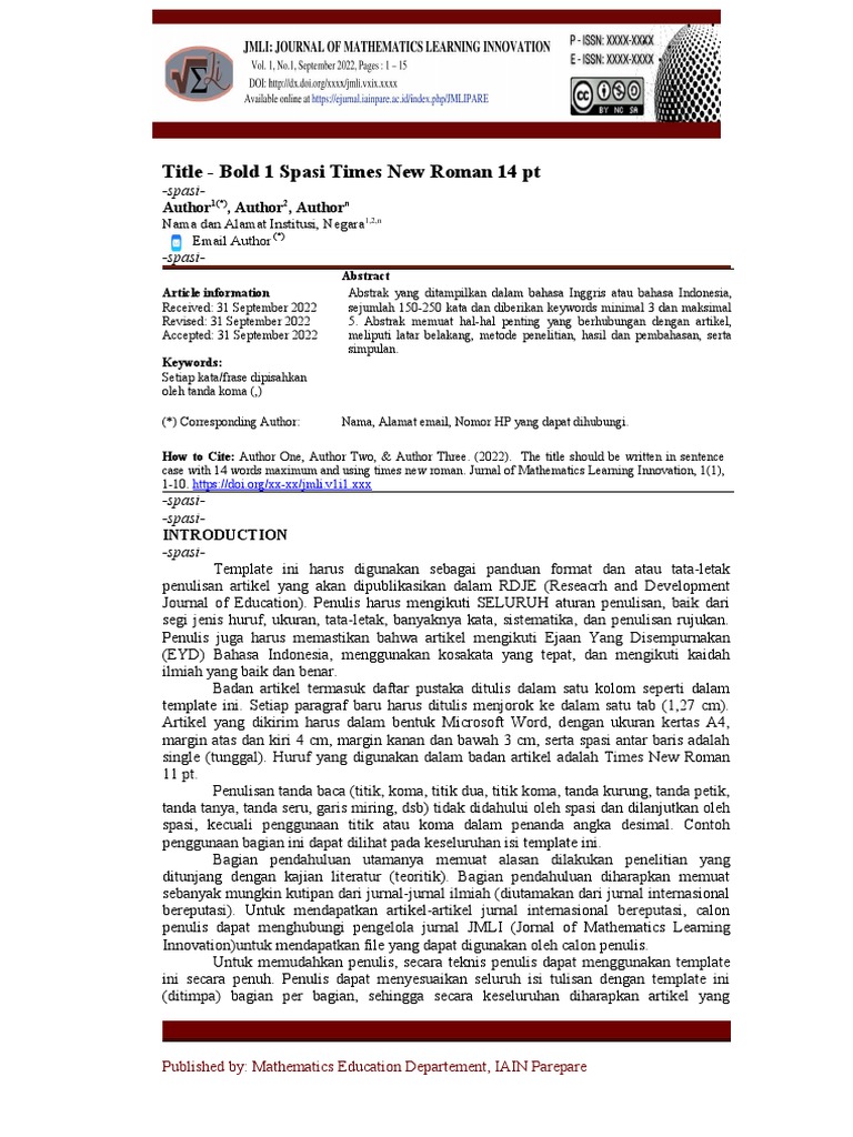 01.JMLI Template 2022 | PDF