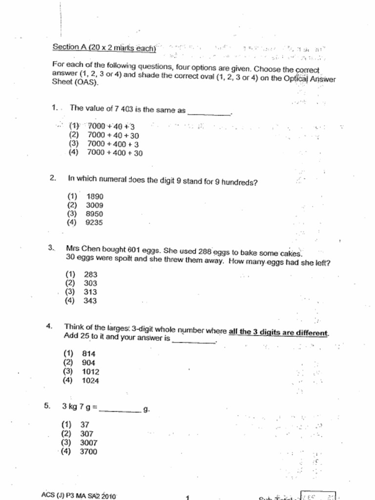 P3 - Math - AEIS 12 | PDF