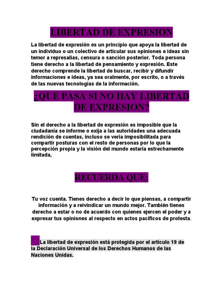 Libertad de Expresion | PDF
