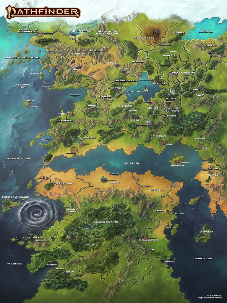 Lost Omens - World Guide - Poster Map | PDF | Mountains | Earth Sciences