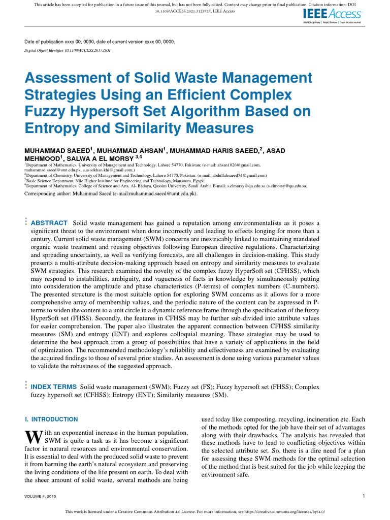 Assessment of Solid Waste Management Strategies Using An Efficient ... Assessment of Solid Waste Management Strategies Using An Efficient ...