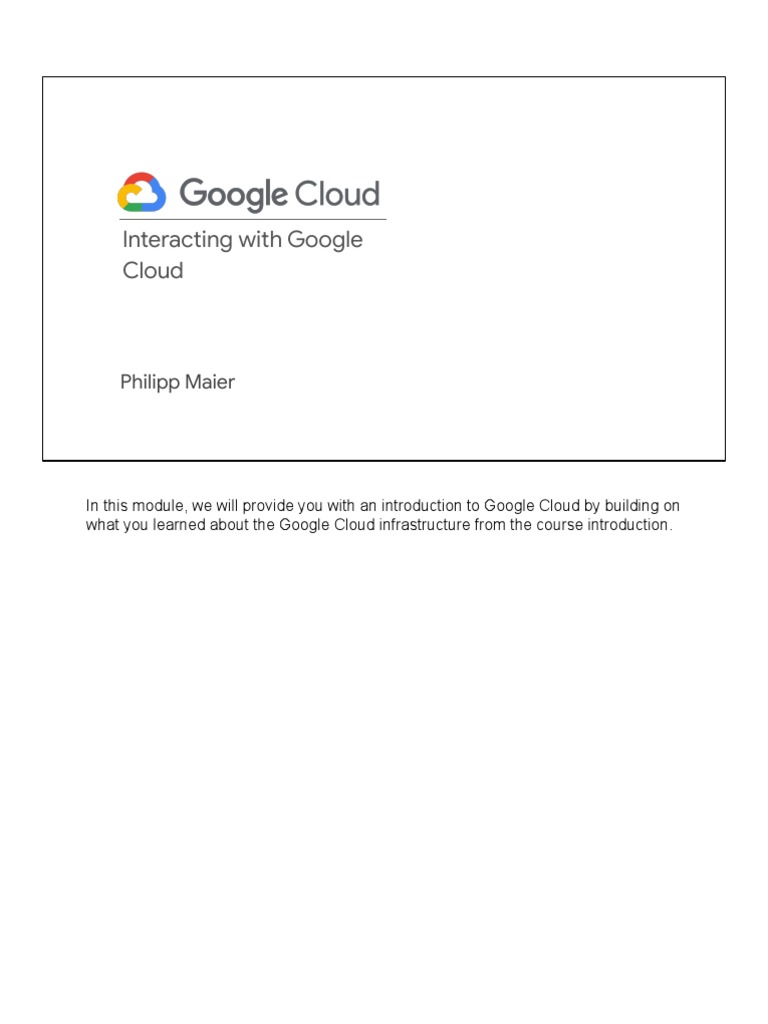 1.1 Interacting With Google Cloud | PDF | Command Line Interface | Cloud Computing