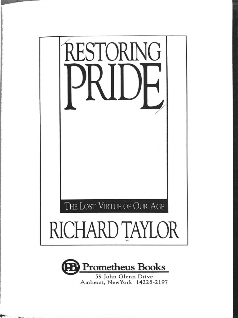 Restoring Pride - The Lost Virtue of Our Age | PDF | Seven Deadly Sins | Truth