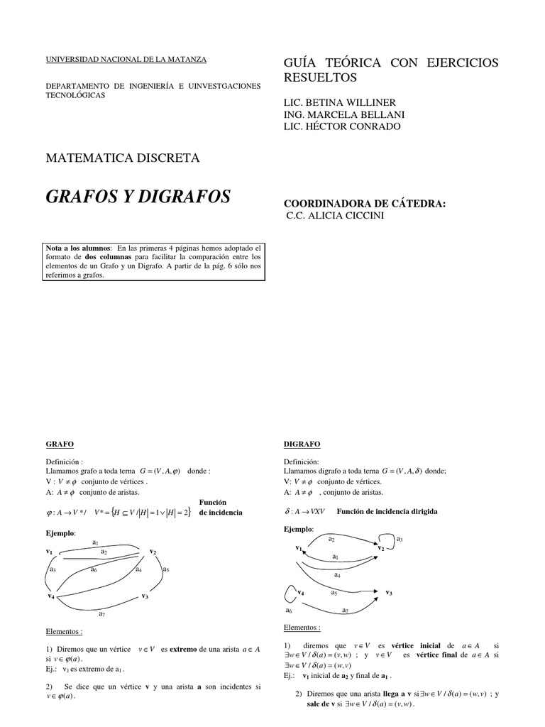 Grafos y Digrafos | PDF | Teoría de grafos | Vértice (teoría de grafos)