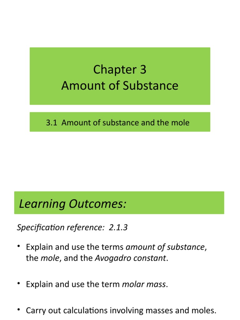 Understanding Amount of Substance and Moles | PDF | Mole (Unit ...