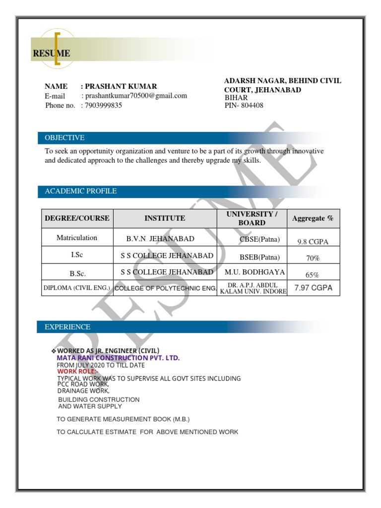 Prashant Kumar Resume 2022 Updated | Download Free PDF | Cognitive Science | Cognition