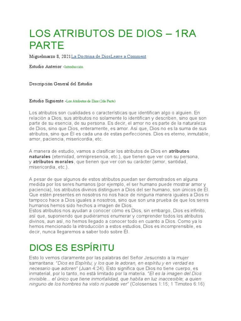 Los Atributos de Dios | PDF | Dios | Omnipotencia