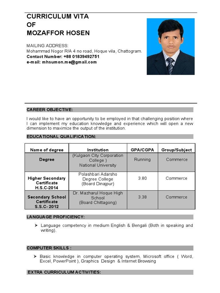 Sumon cv-2 | PDF | Career & Growth | Wellness