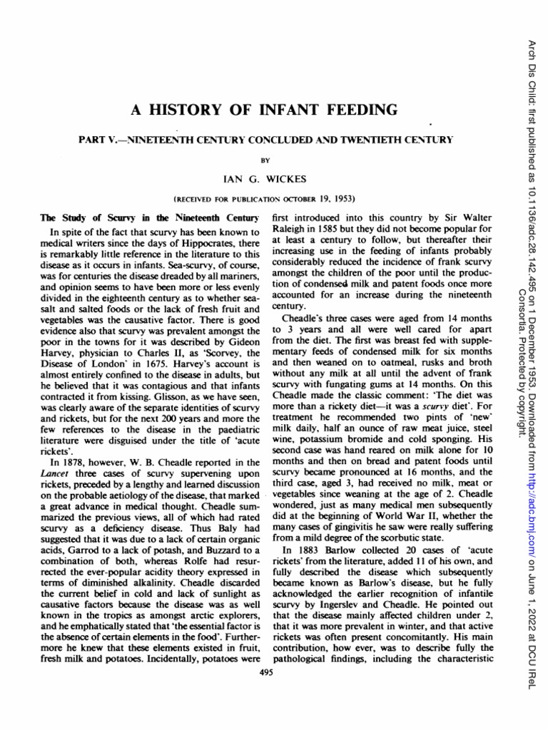 Wickes 1953 Part V | PDF | Breastfeeding | Milk