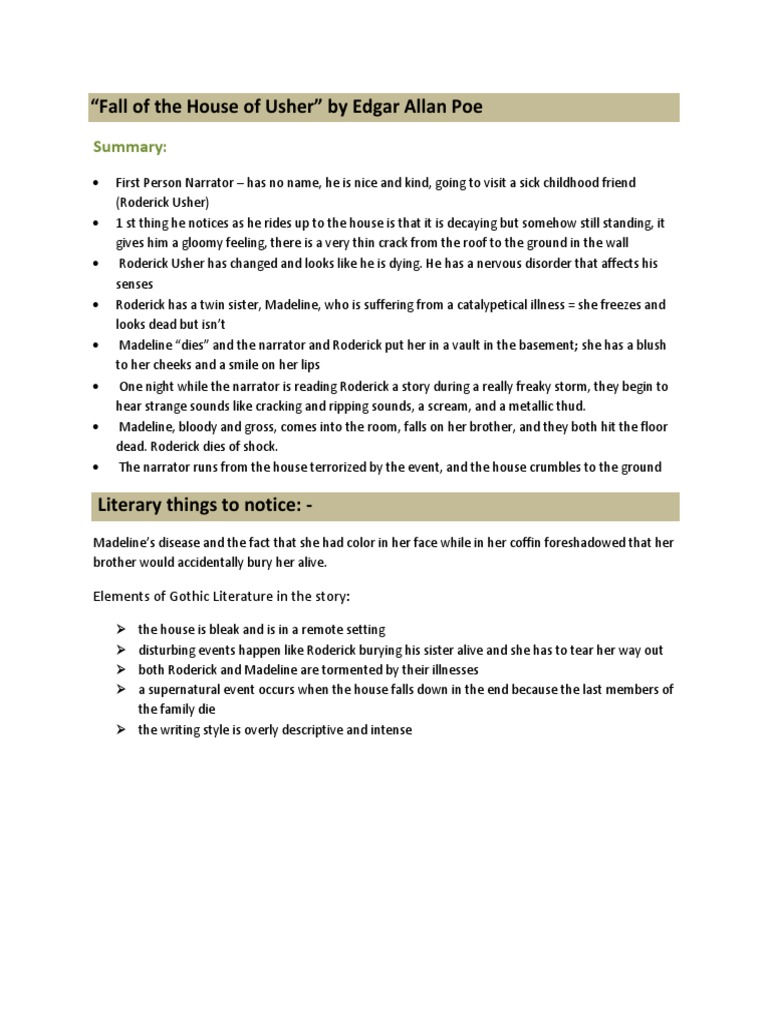 Fall of The House of Usher | PDF