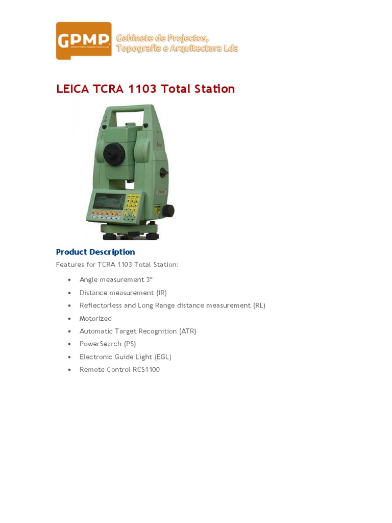 Leica Tcra 1103 | PDF | Computers