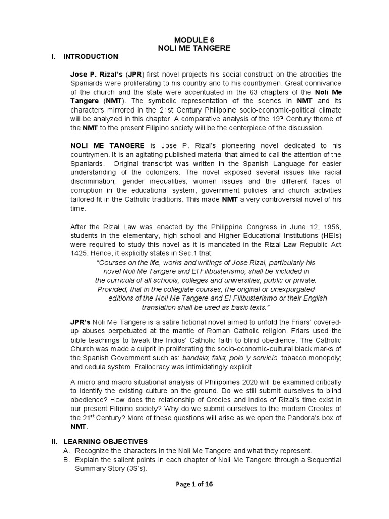 Module6 - Noli | PDF | Philippines | Manila