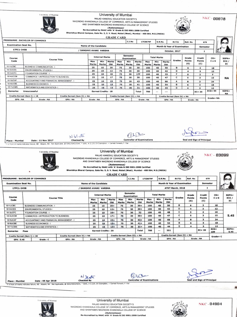 Marksheet (1-6) Sem and Conversion | PDF | Academia | Evaluation