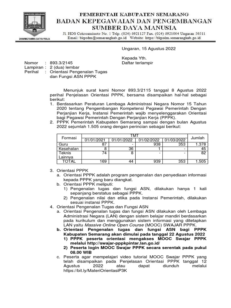 Mooc Orientasi Pengenalan Tugas Dan Fungsi PPPK | PDF