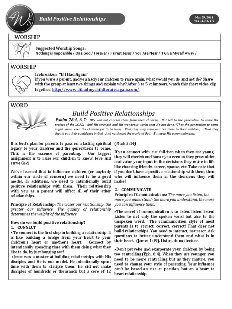 Build Positive RelationshipsPTC | PDF