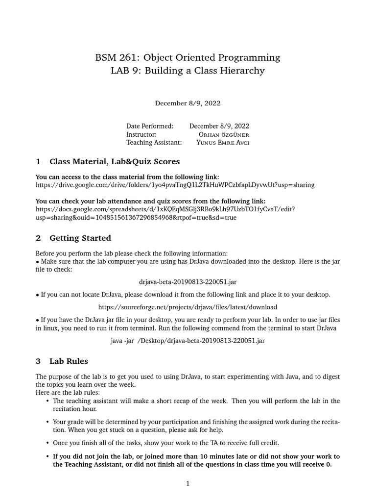 Lab 9 Pdf Object Computer Science Foods