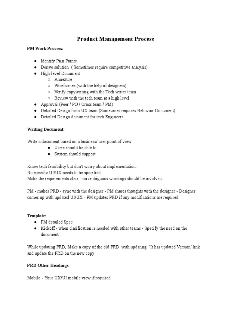 Product Management Process Guide | PDF | Analytics | Information Age