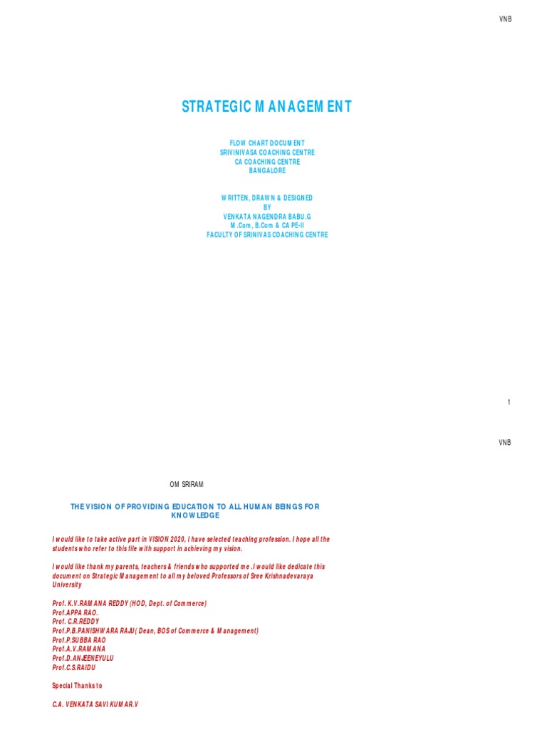 Strategic Management Flow Chart Guide | PDF | Strategic Management ...