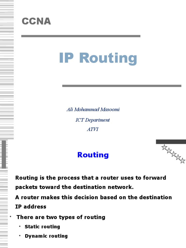 Ip Routing Pdf Routing Router Computing