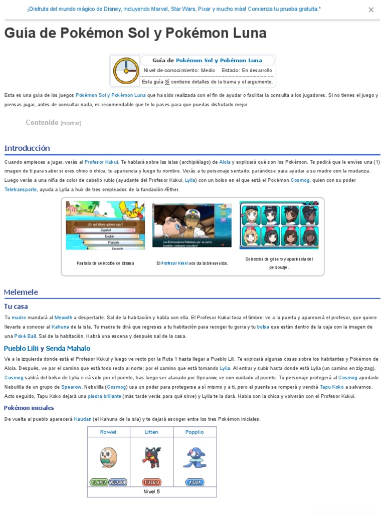Guía de Pokémon Sol y Pokémon Luna - WikiDex - Fandom | PDF | Pokémon