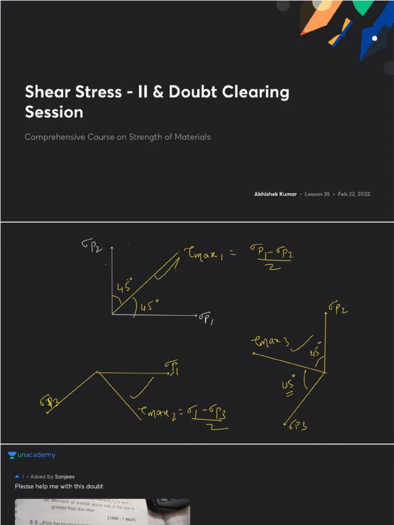 Shear Stress II Doubt Clearing Session With Anno | PDF