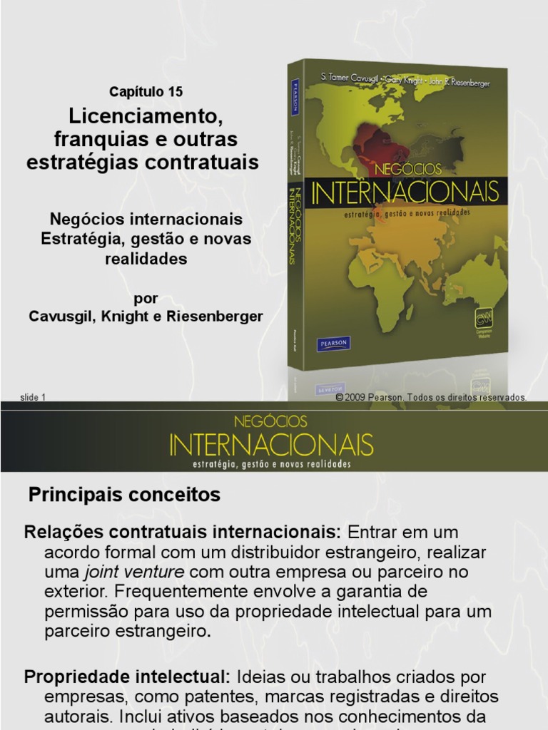Capítulo 15 - Licenciamento, Franquias e Outras Estratégias Contratuais | PDF | Franchising ...