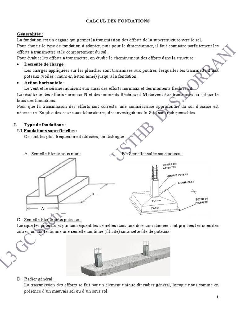 Calcul des Fondations et Semelles | PDF | Fondation (construction ...