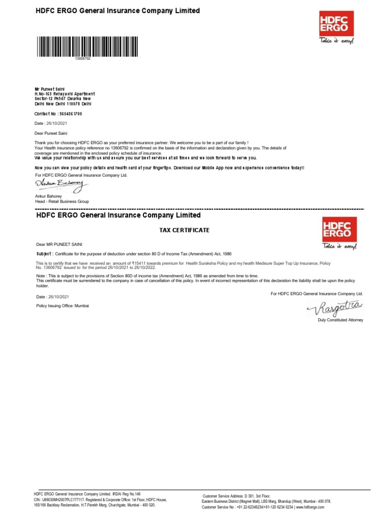 HDFC Ergo | PDF | Insurance | Payments