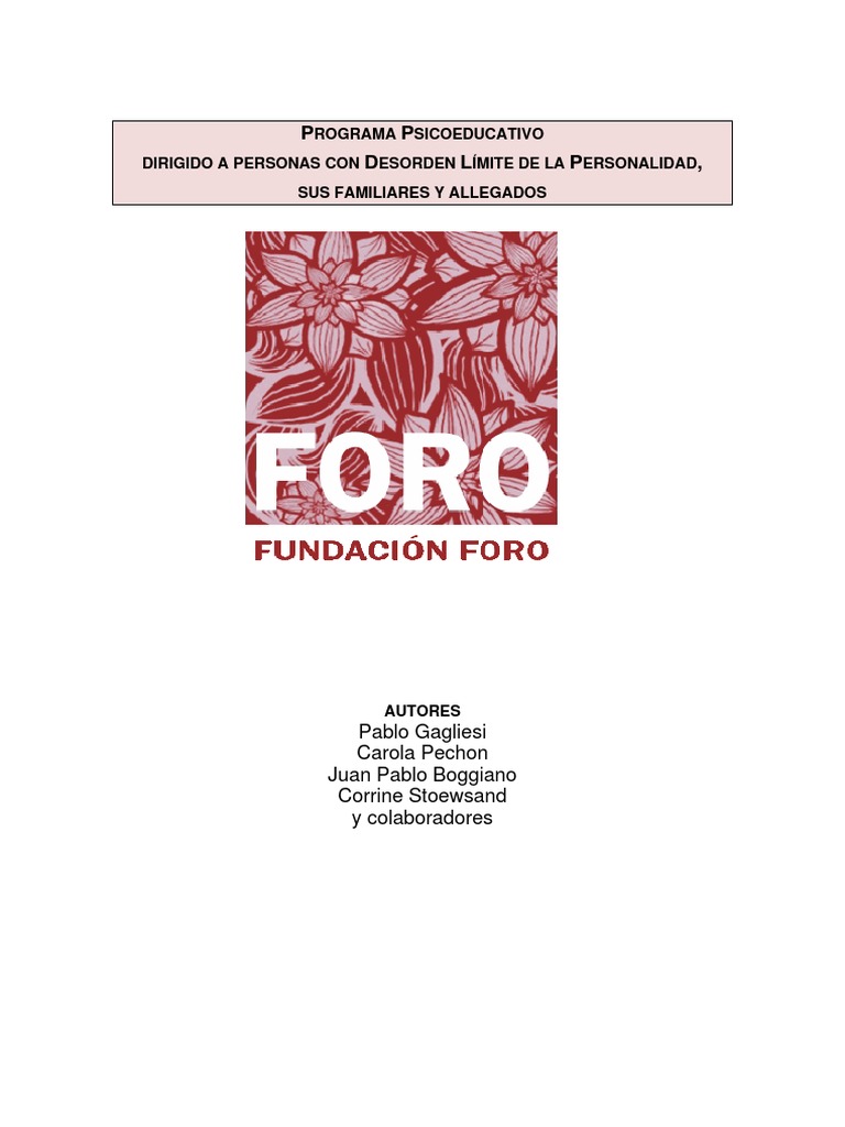 Programa para Familias de TLP | PDF | Las emociones | Trastorno mental