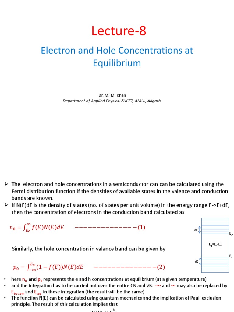 Electron and Holes | PDF | Electrical Resistivity And Conductivity | Electron Hole