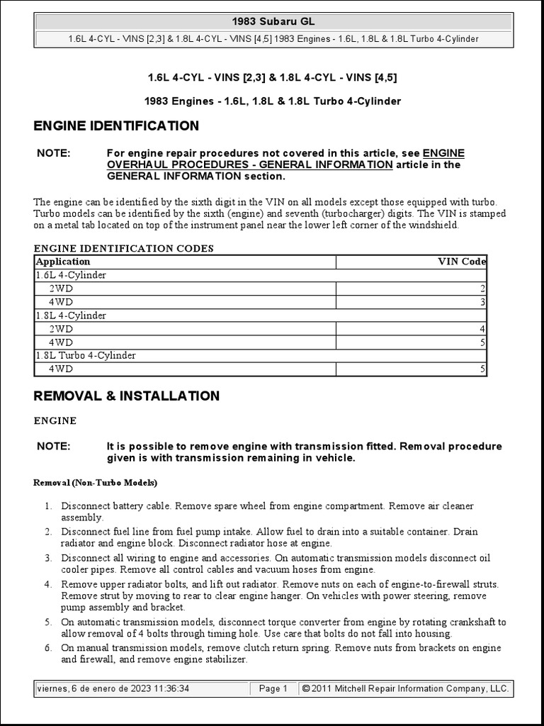 Subaru Ea81 GL 1983 | PDF | Piston | Throttle