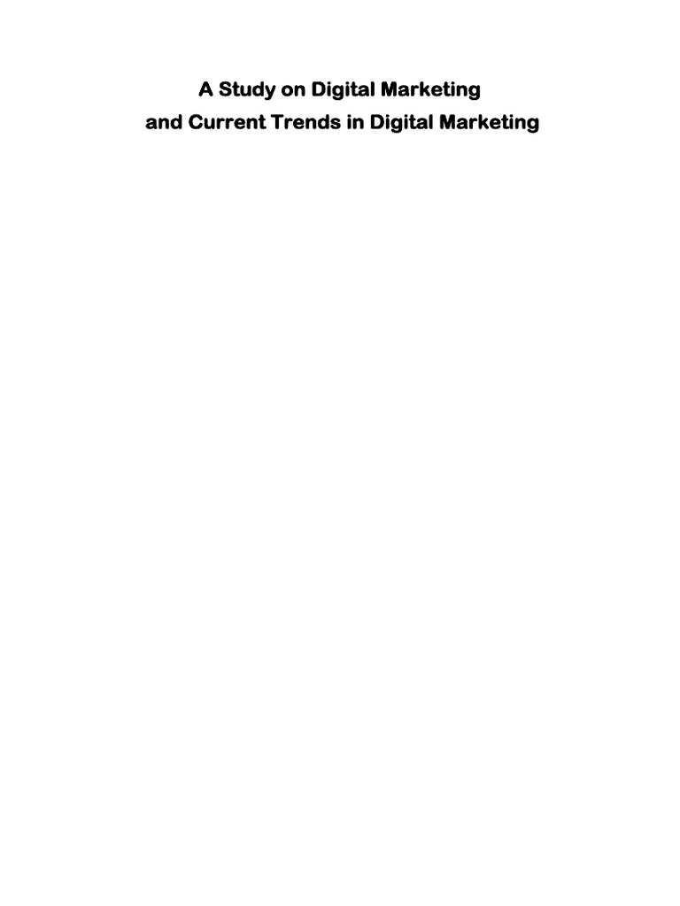 Digital Marketing Research Paper | PDF | Digital Marketing | Marketing