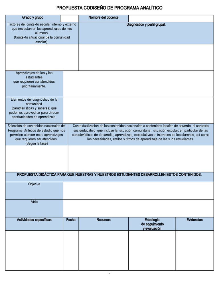1 Formato Programa Analítico | PDF