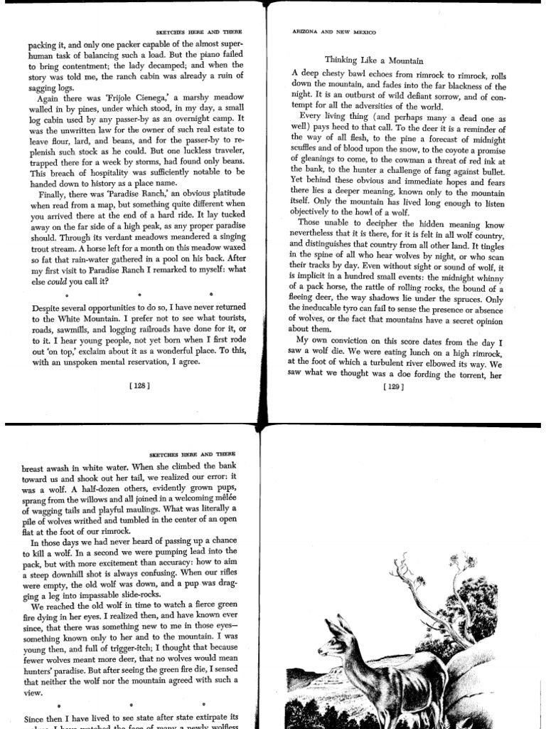 Aldo Leopold - Thinking Like A Mountain | PDF