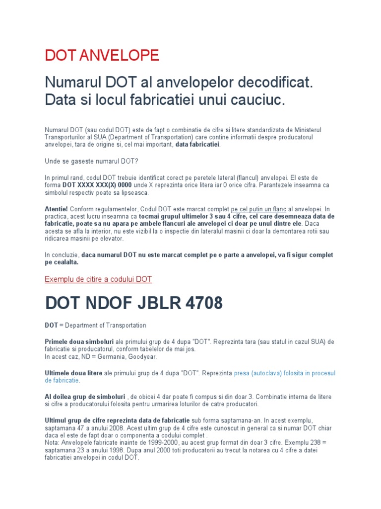 Dot Anvelope | PDF
