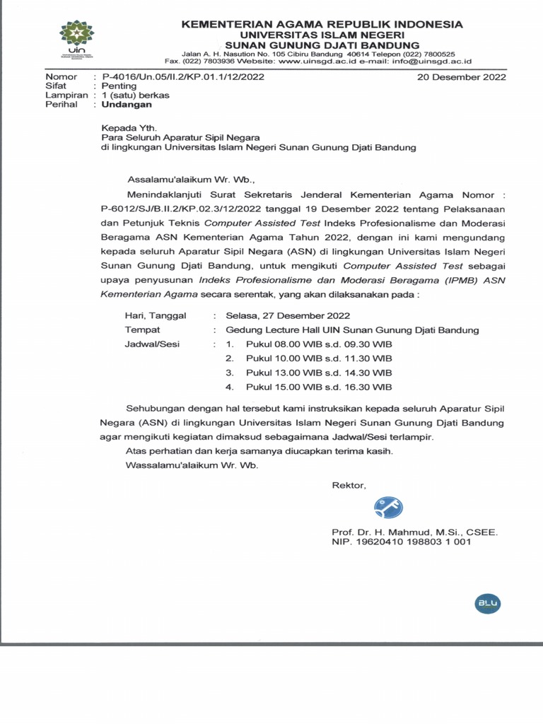 Undangan Cat Ipm Asn | PDF